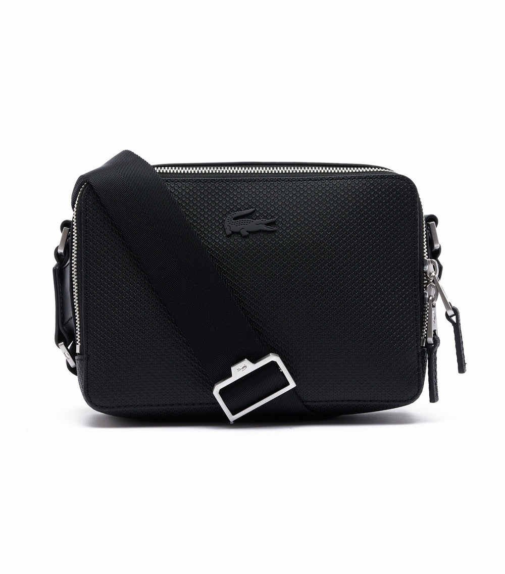 Lacoste Small Chantaco Leather Reporter Bag Noir | Rustan's
