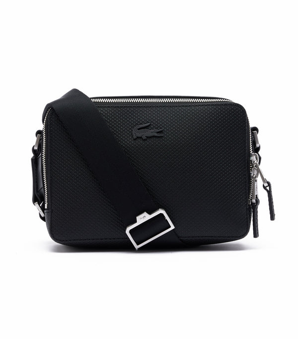 Lacoste Small Chantaco Leather Reporter Bag Noir | Rustan's
