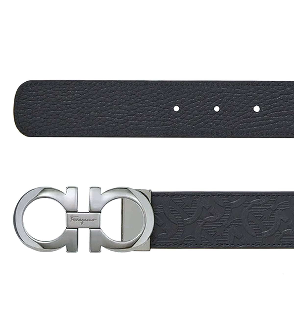 Ferragamo Reversible And Adjustable Gancini Belt Black | Rustan's
