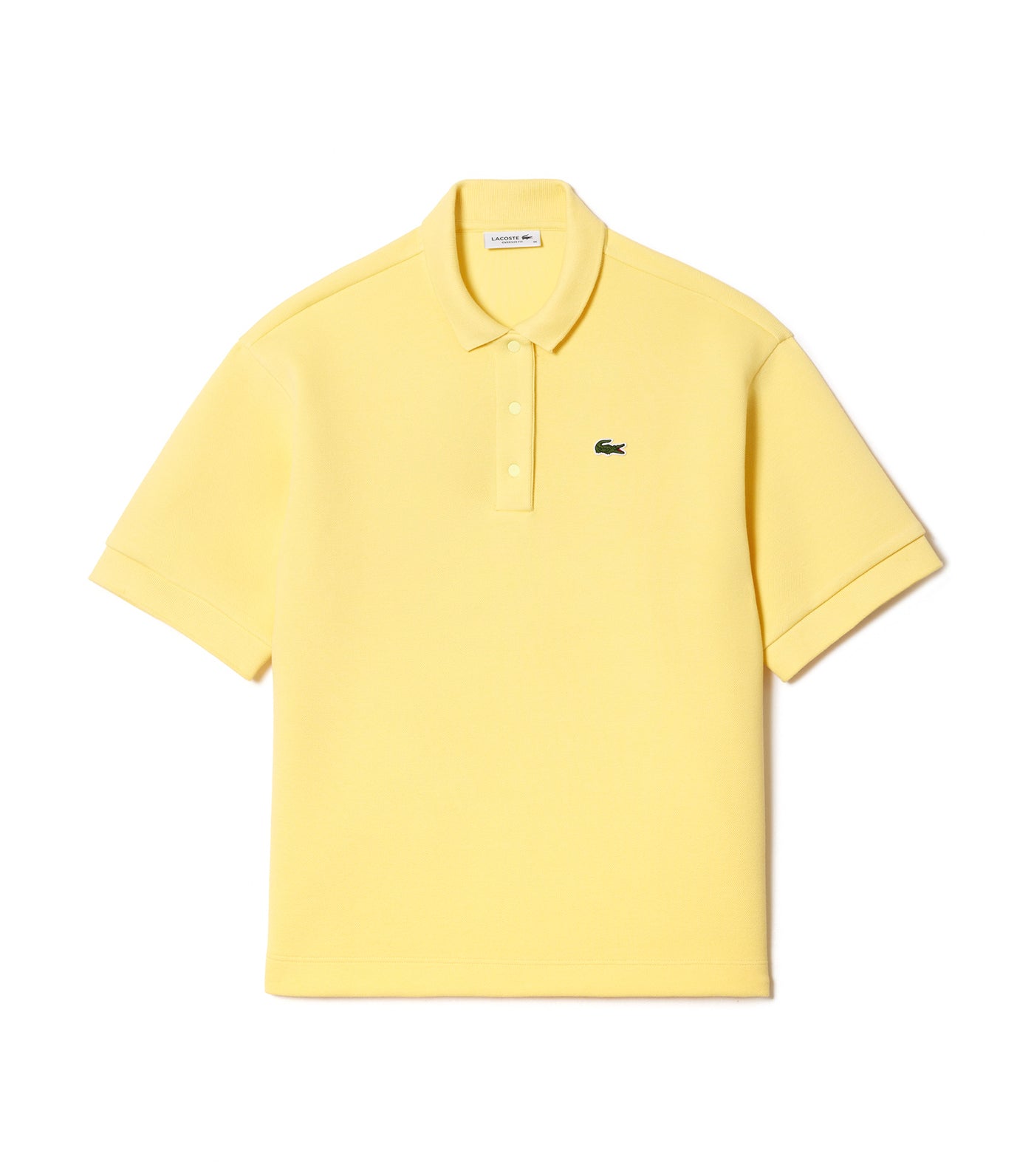 Lacoste Double Sided Cotton Pique Oversized Polo Shirt Yellow Rustan s