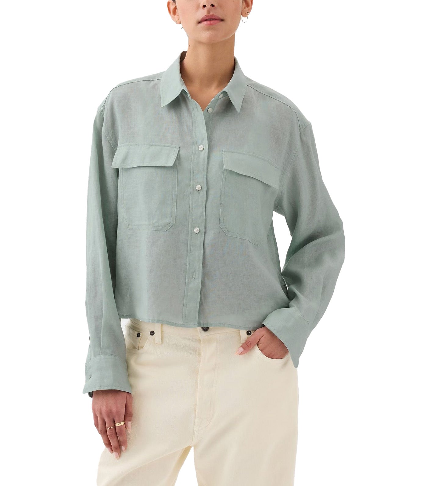 GAP Linen Cropped Shirt Rustan s