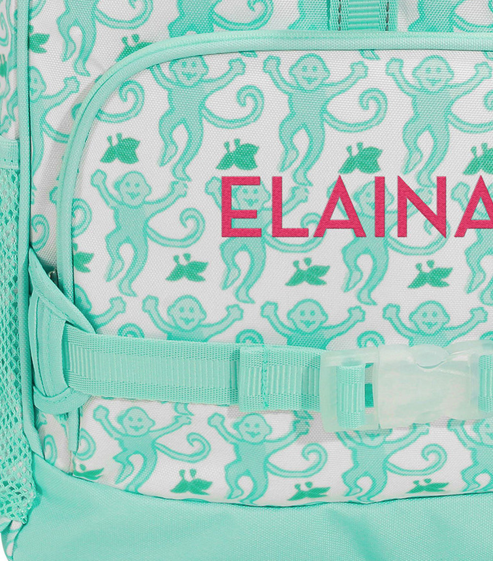 Pottery Barn Kids Mackenzie Roller Rabbit Aqua Monkey Backpacks | Rustan's