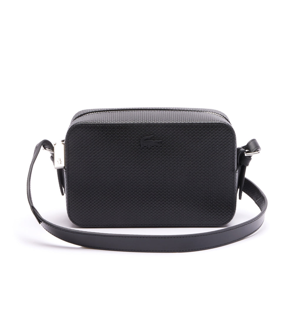 Lacoste Unisex Chantaco Piqué Leather Small Shoulder Bag Noir | Rustan's