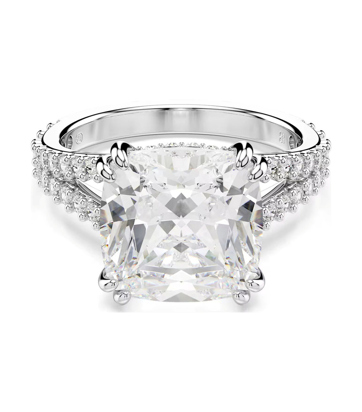 Swarovski Stilla Ring Square Cut, White, Silver-Tone Finish | Rustan's