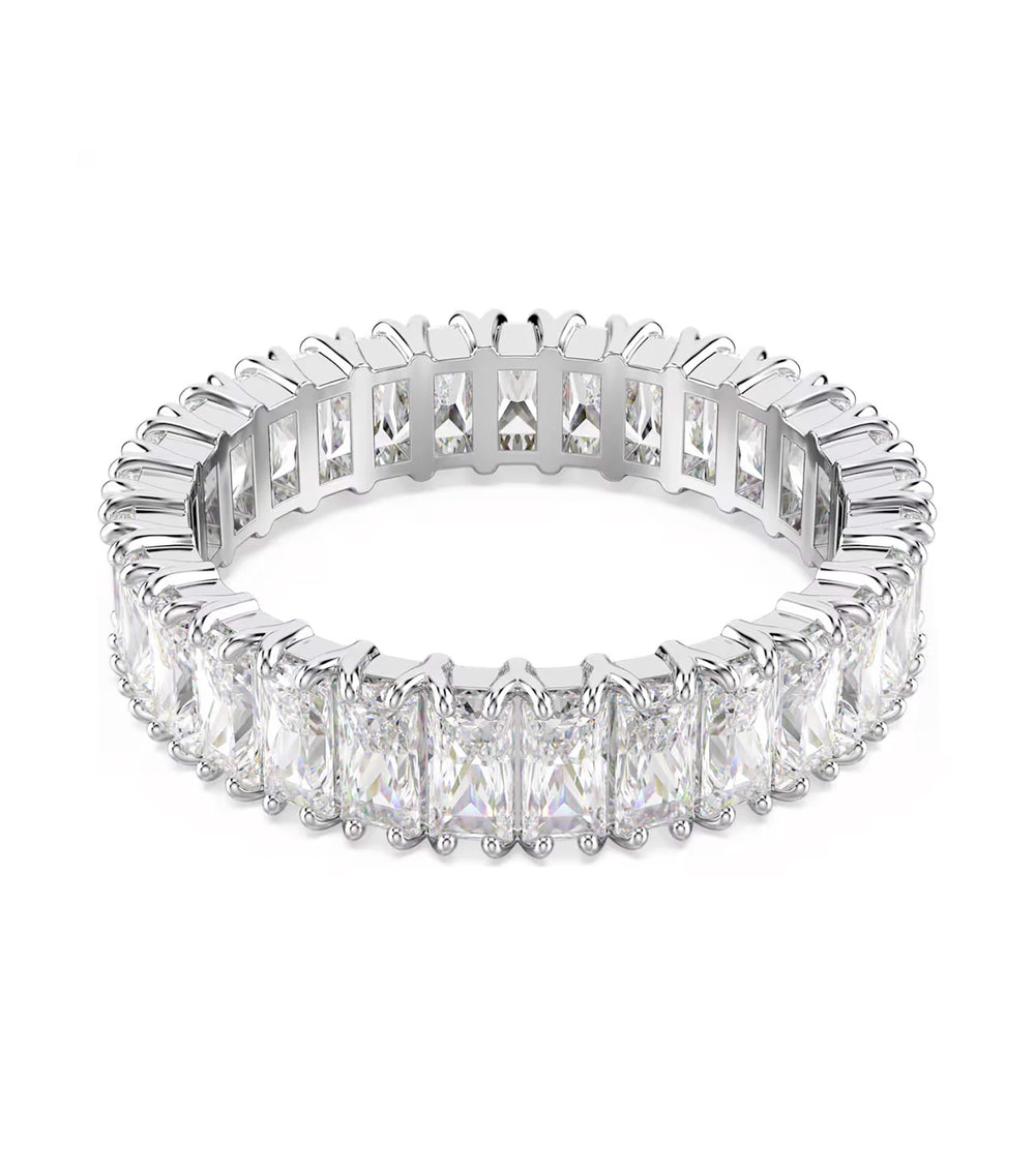 Swarovski Matrix Ring Baguette Cut, Silver-Tone Finish, White | Rustan's
