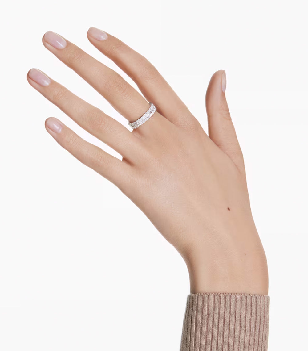 Swarovski Matrix Ring Baguette Cut, Silver-Tone Finish, White | Rustan's