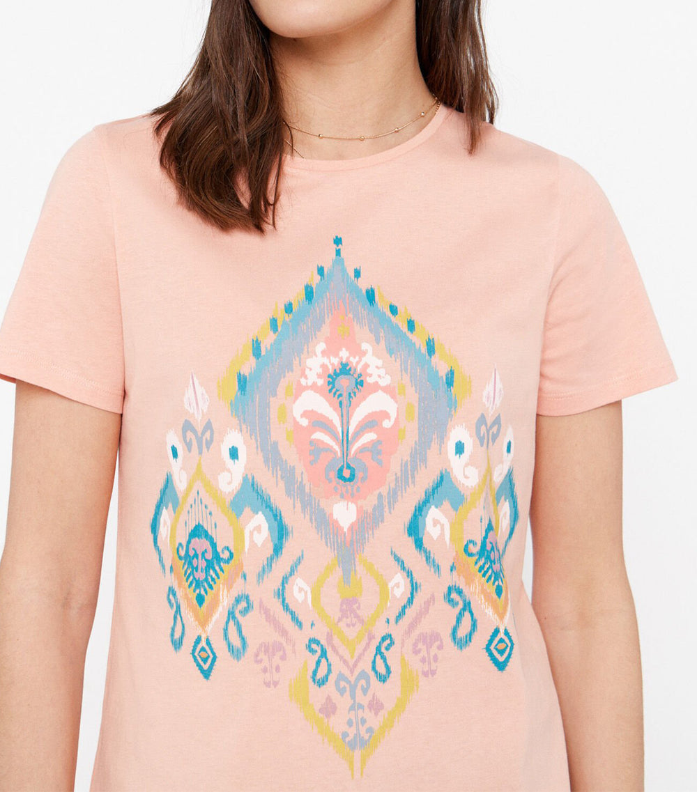 Cortefiel Printed T-Shirt Coral | Rustan's