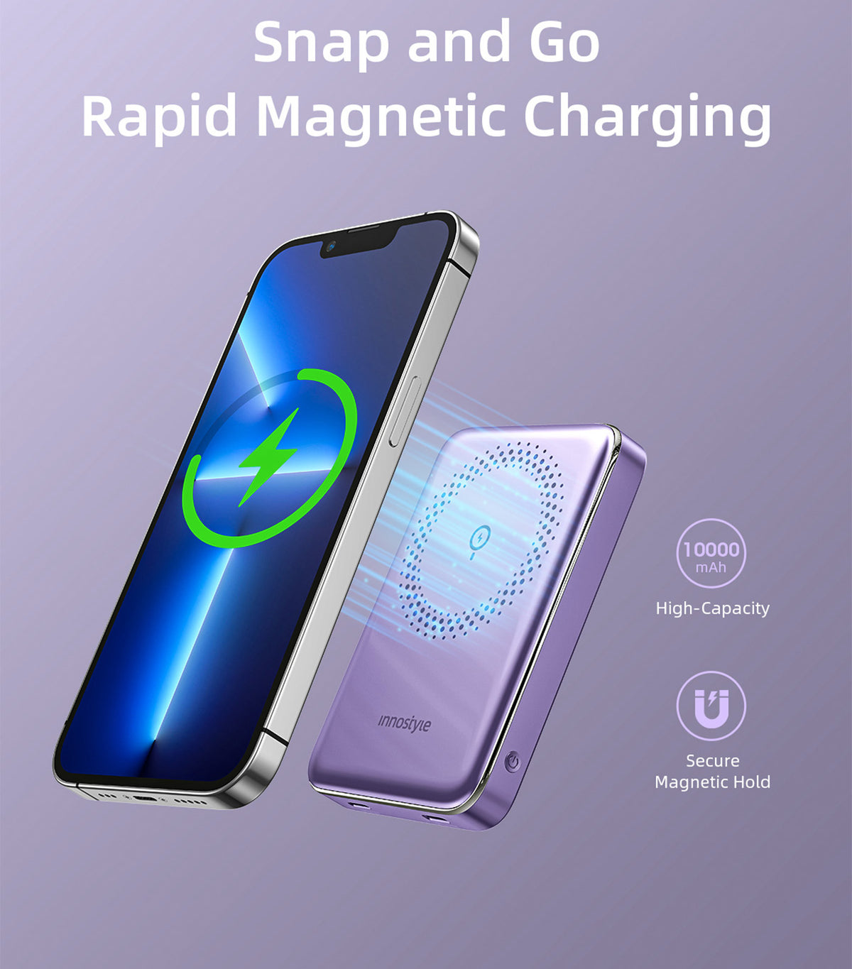 Innostyle PowerMag Slim 10000mAh Lavender | Rustan's
