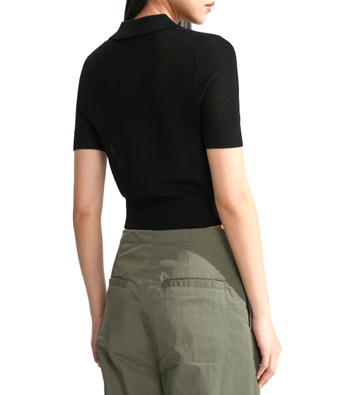 Calvin Klein Second Skin Open Knit Polo Black | Rustan's