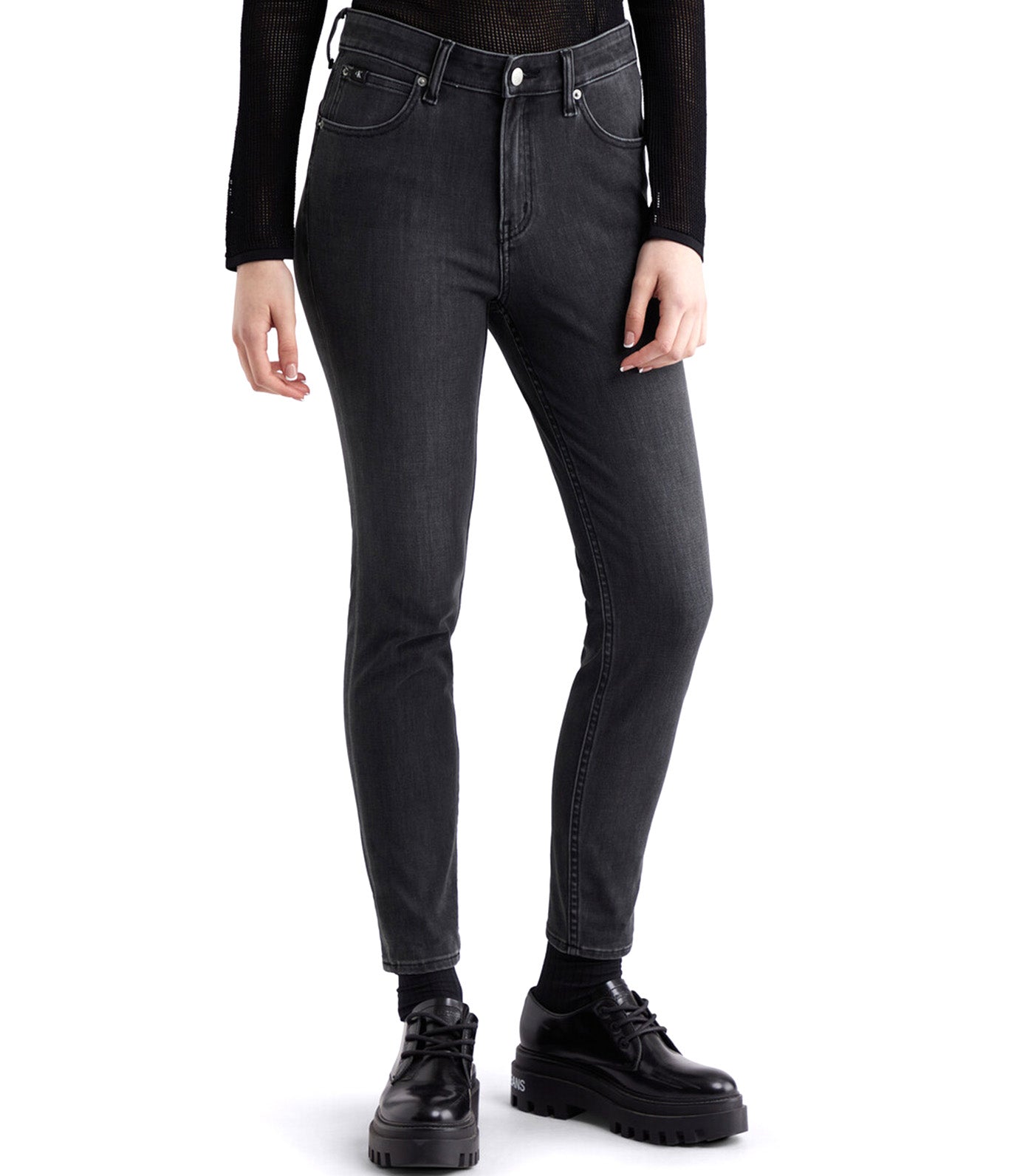 Calvin Klein High Rise Body Skinny Ankle Jeans Black Rustan s