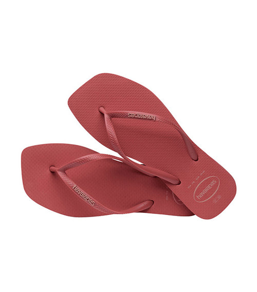 Havaianas Slim Square Logo Pop Up Flip Flops Pau Brasil