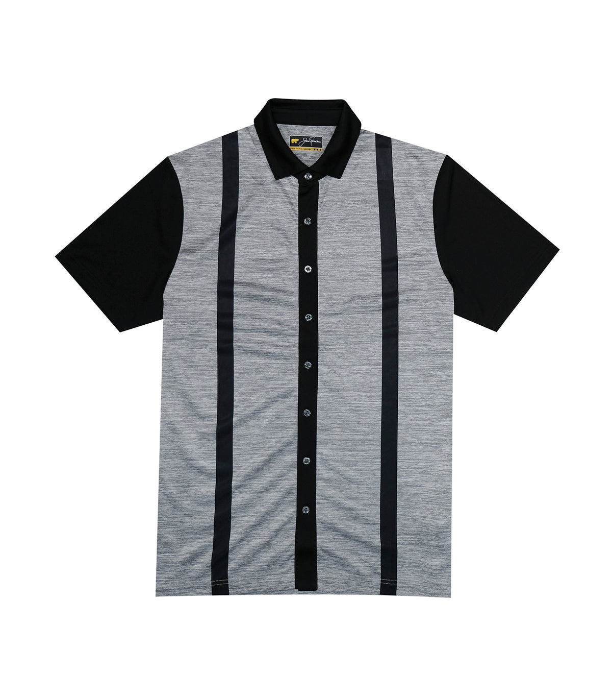 Jack Nicklaus Vertical Stripe Full Button Polo Caviar | Rustan's