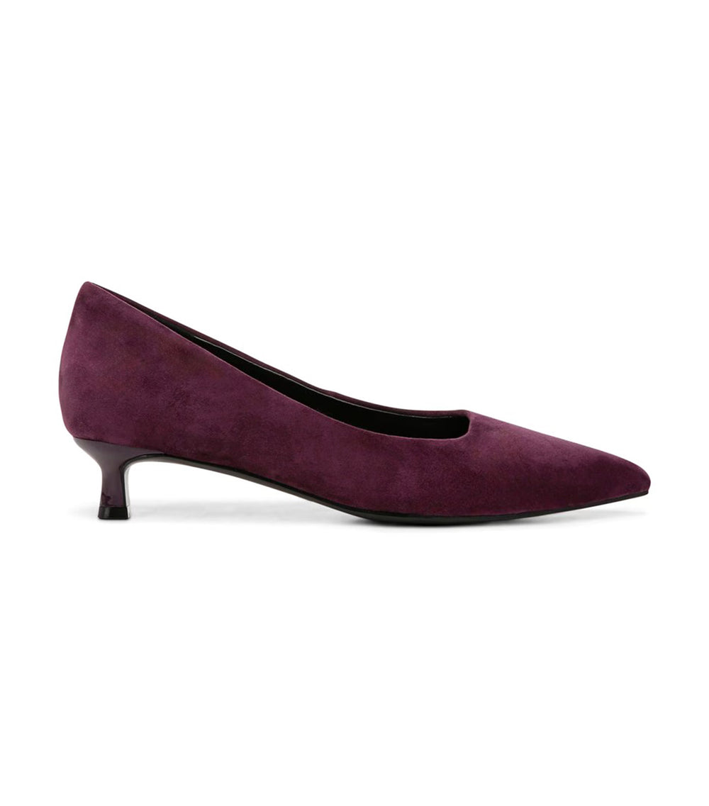 Naturalizer Natalia Kitten Pump Deep Plum Purple Suede | Rustan's