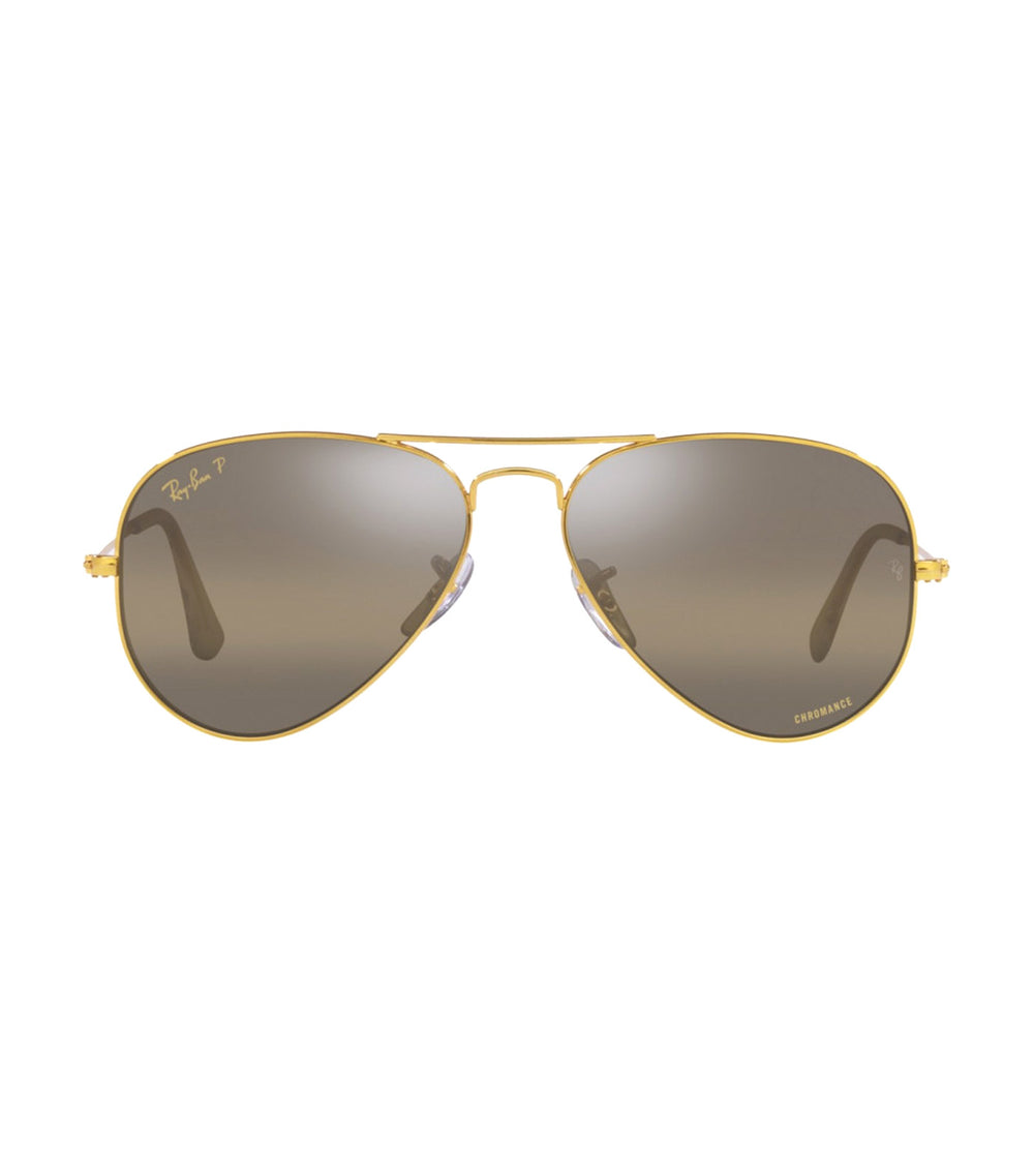 Ray-Ban Aviator Chromance Sunglasses 58 Gold | Rustan's