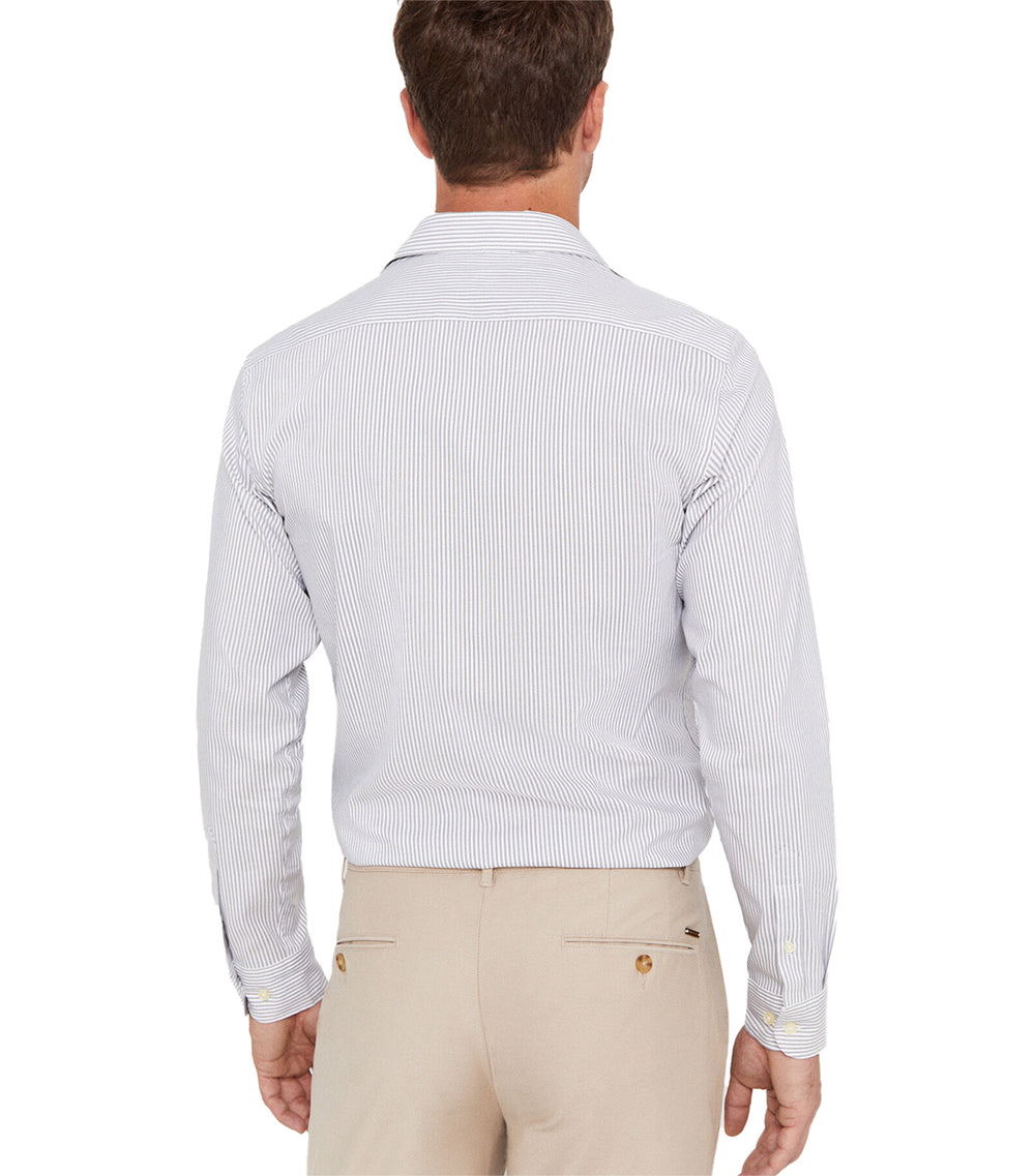 Cortefiel Coolmax Slim Fit Striped Shirt Light Gray | Rustan's