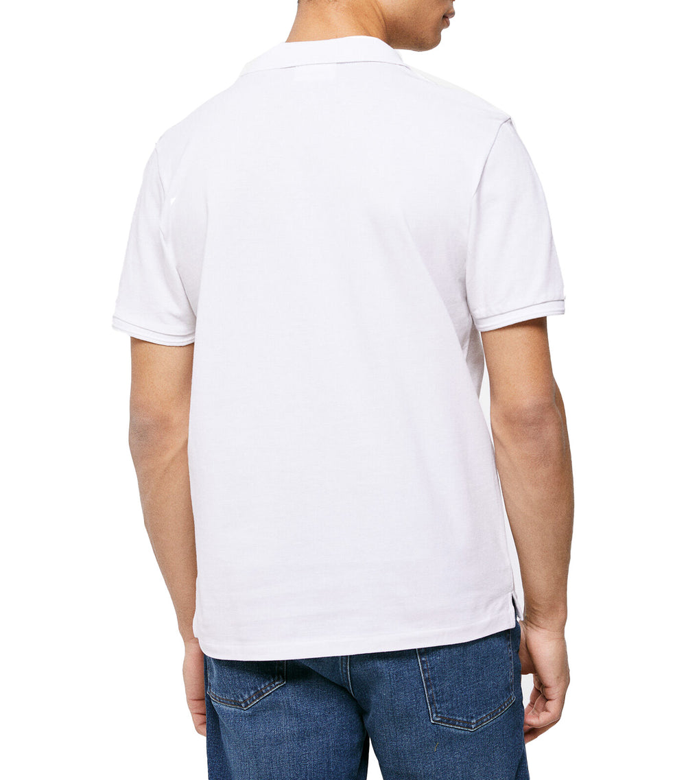 Springfield Essential Slim Fit Piqué Polo Shirt White