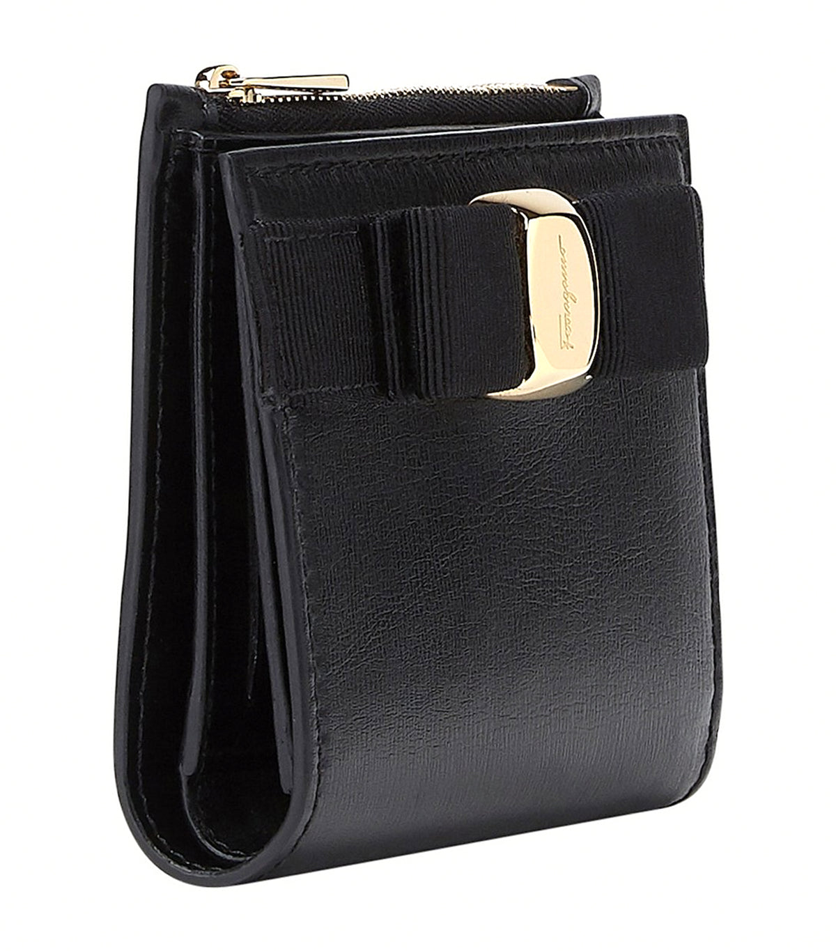 Ferragamo Vara Bow Compact Wallet Black | Rustan's
