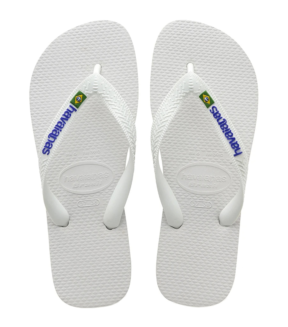 Havaianas Brazil Logo Flip Flops - White | Rustan's