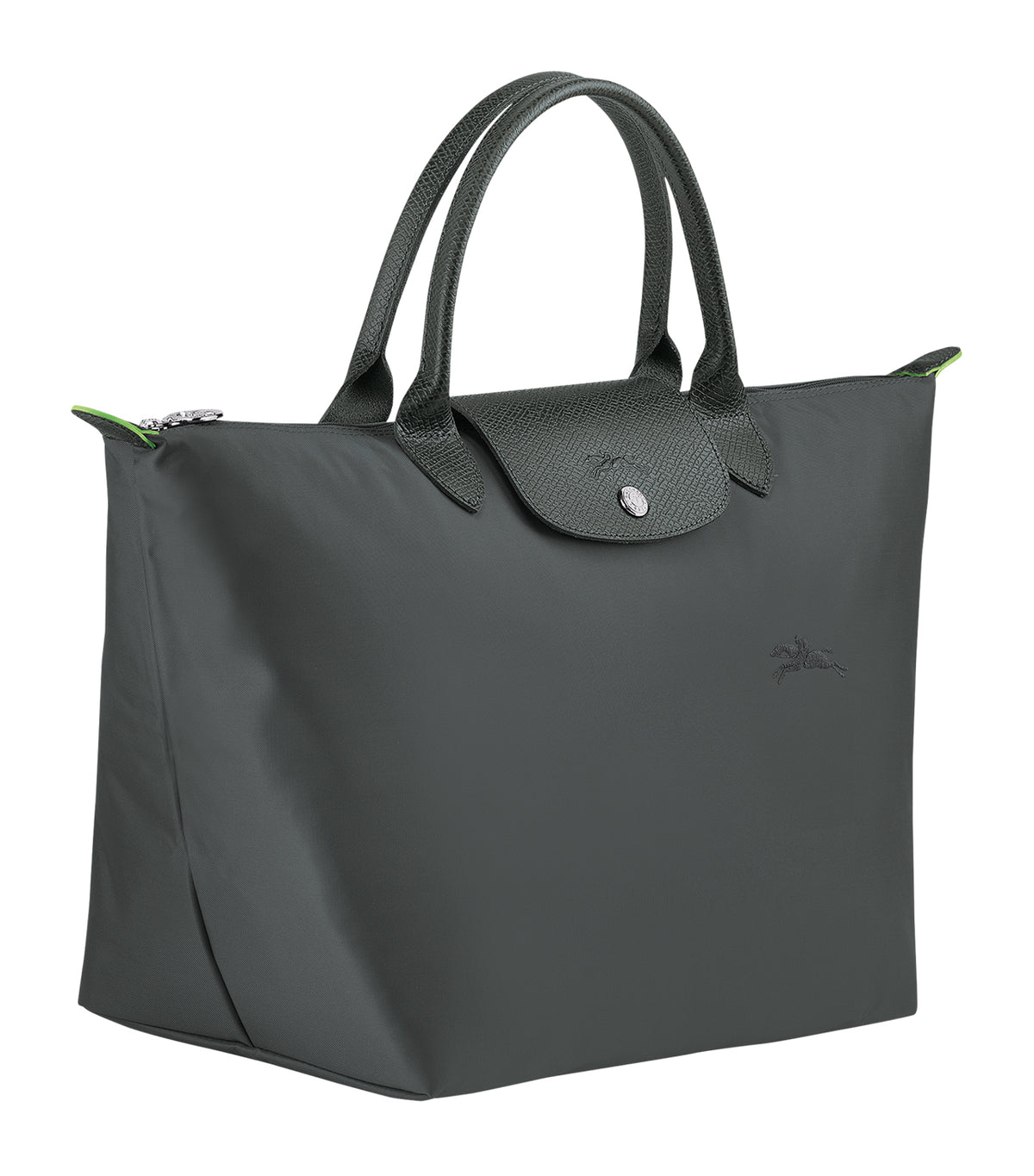 Longchamp Le Pliage Green Top Handle Bag M Graphite