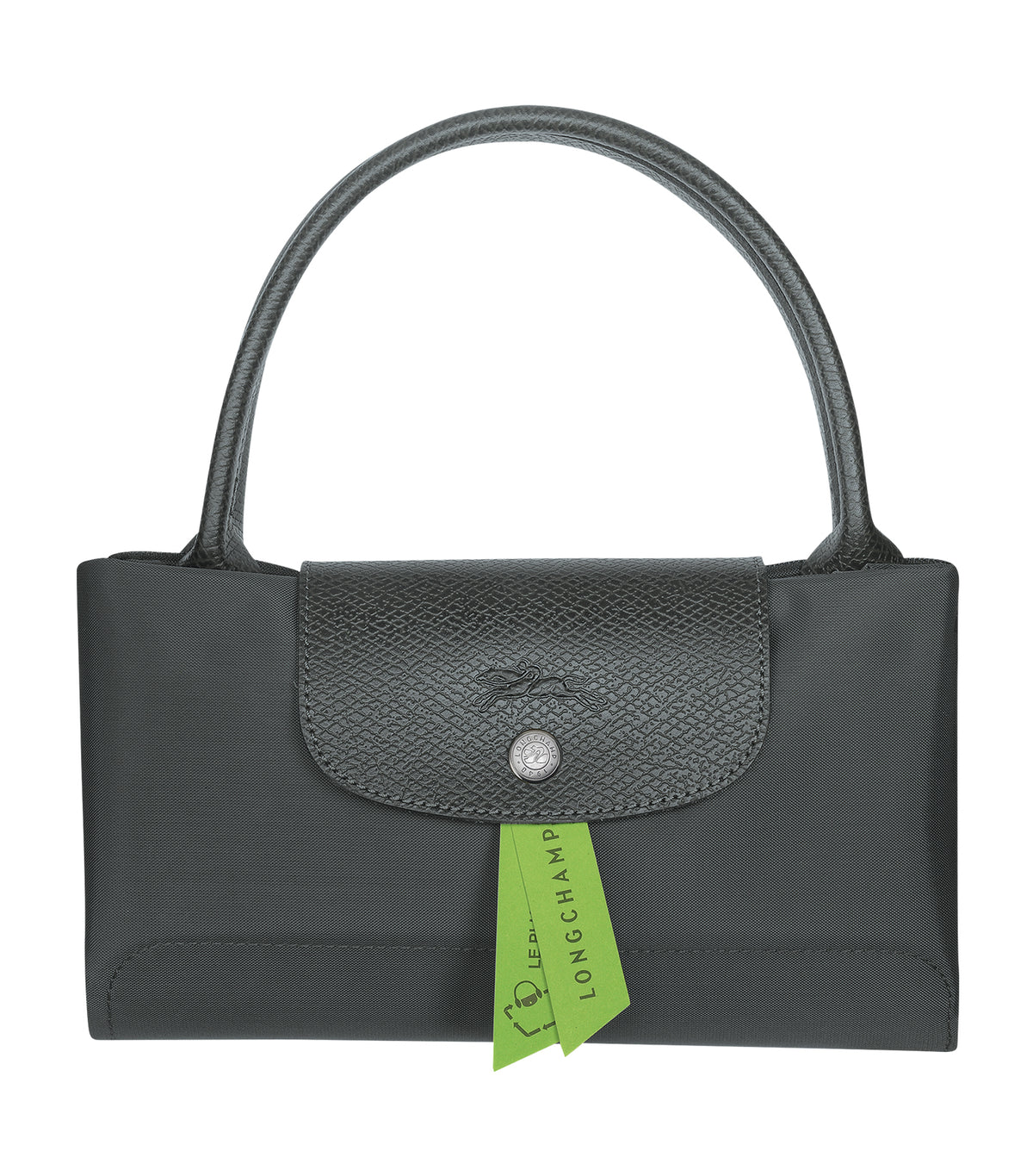 Longchamp Le Pliage Green Top Handle Bag M Graphite | Rustan's