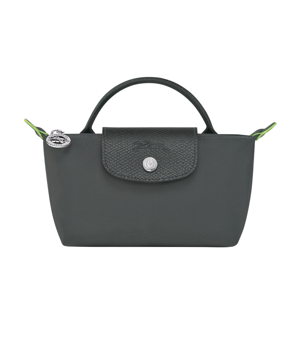 Longchamp Le Pliage Green Pouch with Handle Graphite | Rustan's