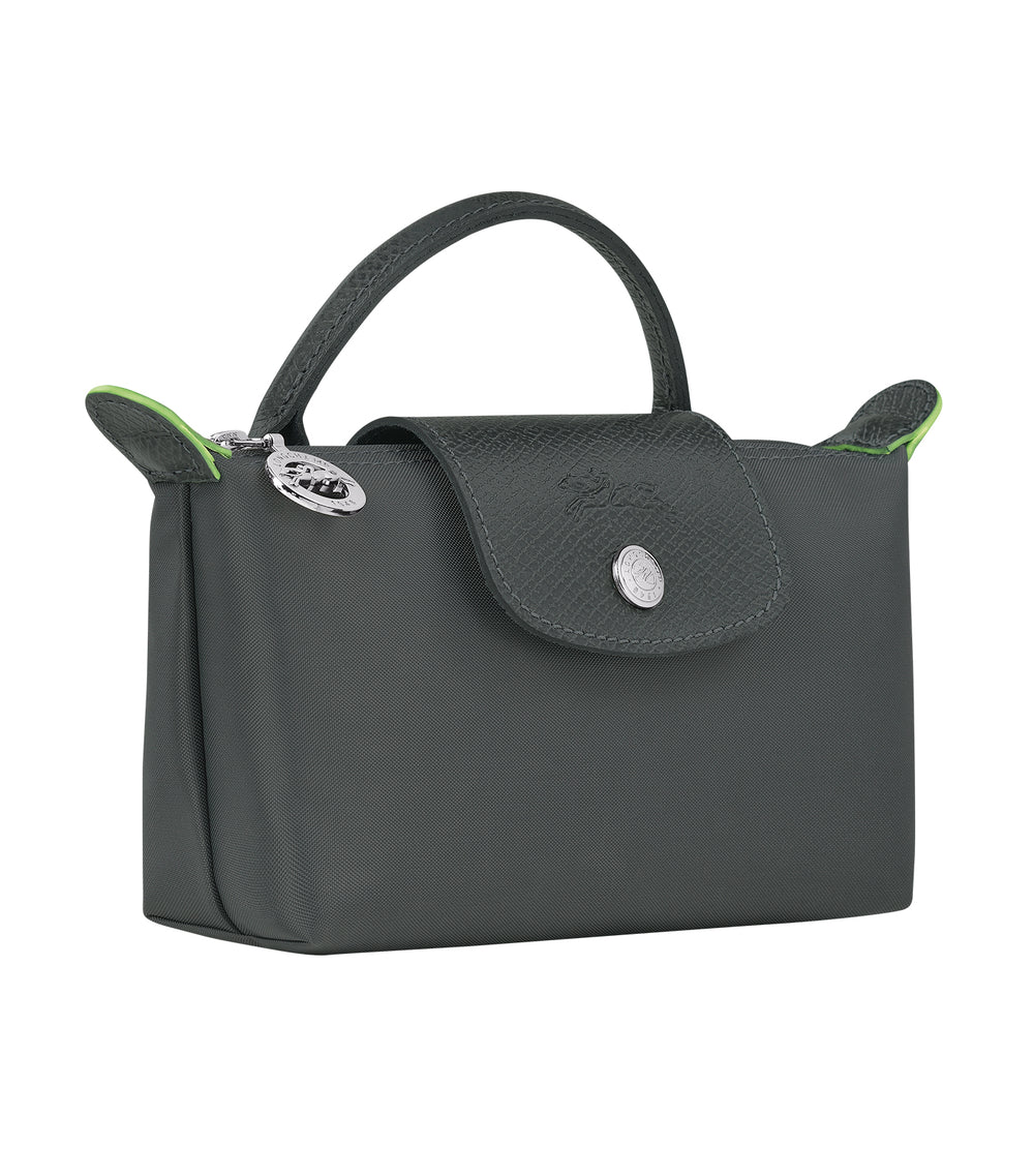 Longchamp Le Pliage Green Pouch with Handle Graphite | Rustan's