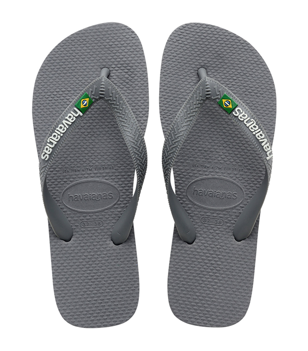 Havaianas Brazil Logo Flip Flops in Steel Gray/Steel Gray | Rustan's